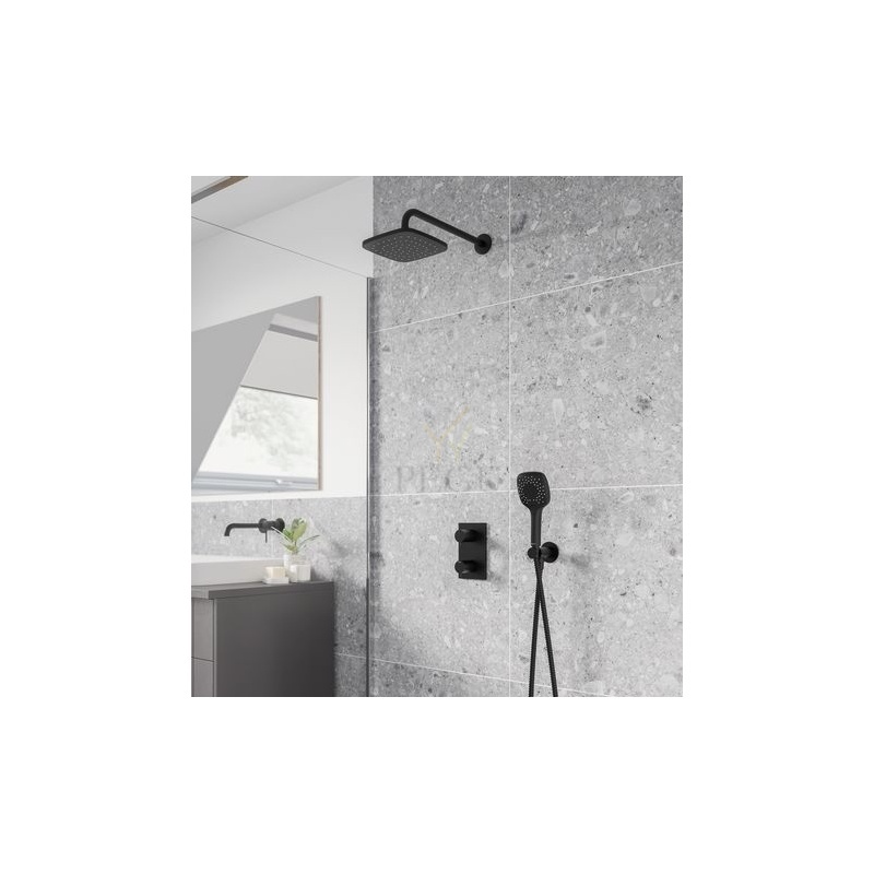 Süvistatud dušisüsteem Damixa PINE HS1 matt must @ Vannitoa aksessuaarid ja segistid ...